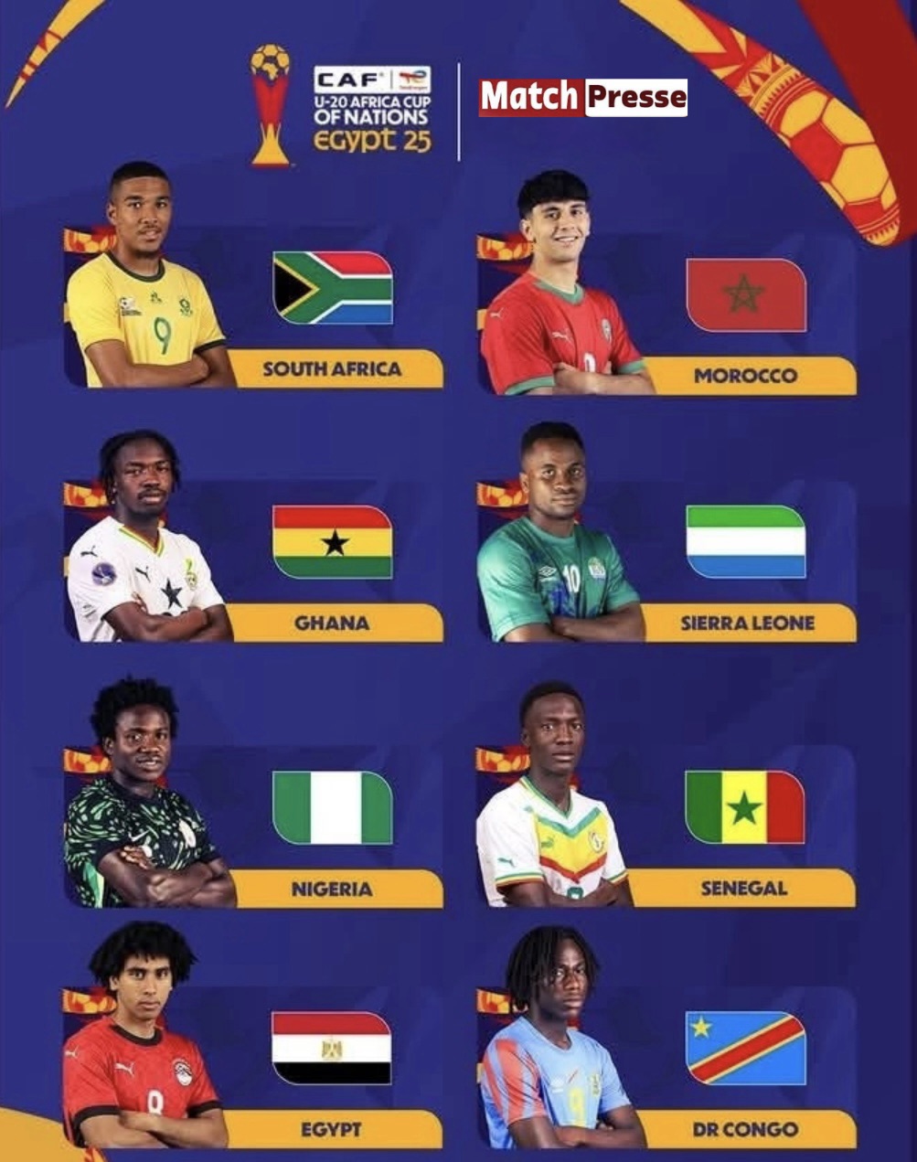 كأس إفريقيا للشباب: مواجهة الكبار لأقل من 20 سنة لحجز مقاعد نصف النهائي في مصر - Matchpresse.com